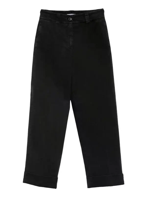 Peserico Cuffed Twill Trousers - Black