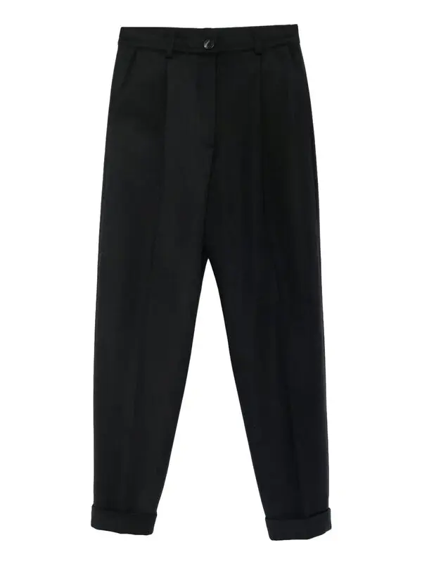 Alpha Studio Pleated Turn-up Cuffs Trousers - Black