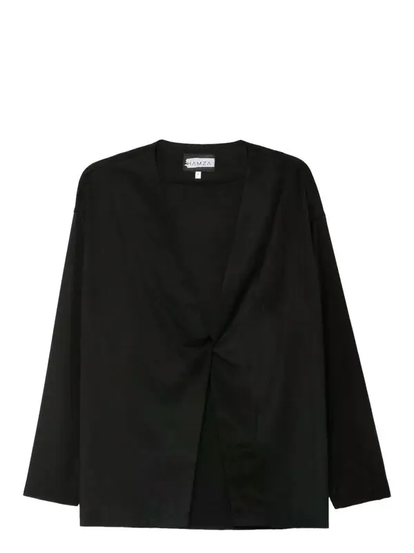 HAMZA Twist-front Cardigan - Black