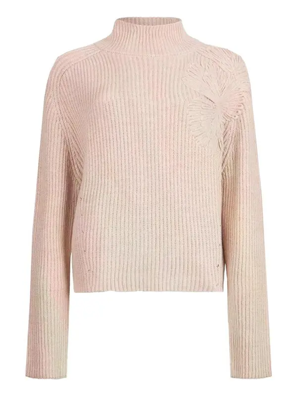 Liu Jo Flower-embellished High-neck Sweater - Pink