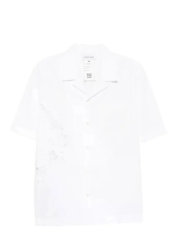 MARINE SERRE Lace-insert Short-sleeves Shirt - White