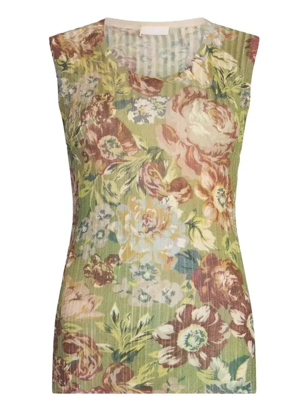 Liu Jo Floral-print Sleeveless Top - Green