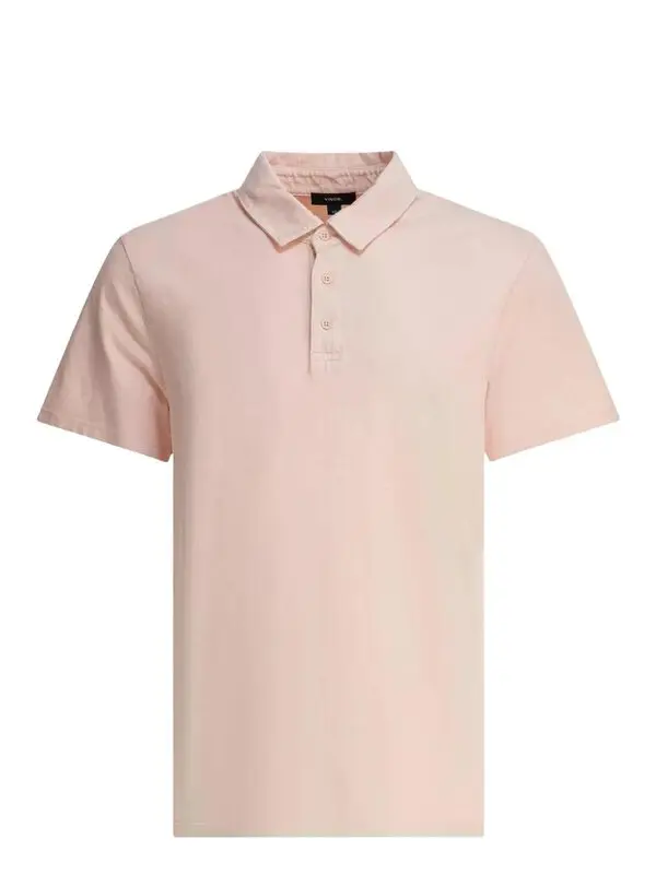 Vince Button-down Cotton Polo Shirt - Pink