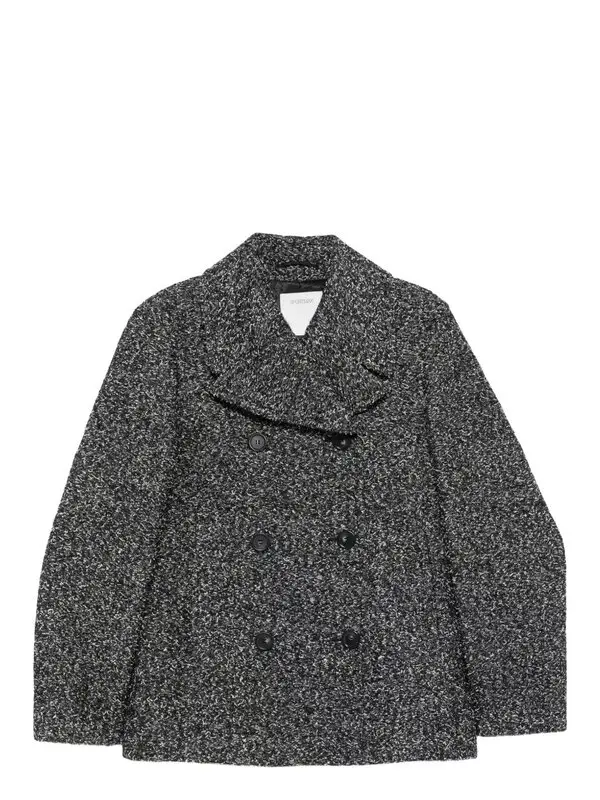 Sportmax Speckled Double-breasted Coat - Black