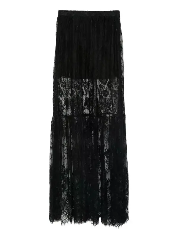 HAMZA Lace Maxi Skirt - Black
