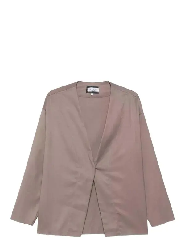 HAMZA Thom V-neck Button Blazer - Neutrals