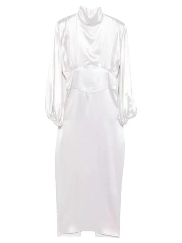 VESTIAIRE D'UN OISEAU LIBRE All About Eve High-neck Midi Dress - White