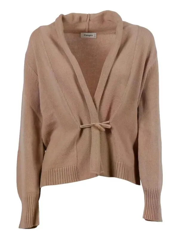 KANGRA Tie-fastening Wool Cardigan - Neutrals