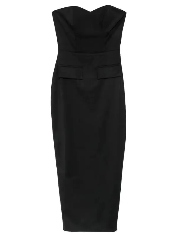 VESTIAIRE D'UN OISEAU LIBRE Strapless Pocket Midi Dress - Black