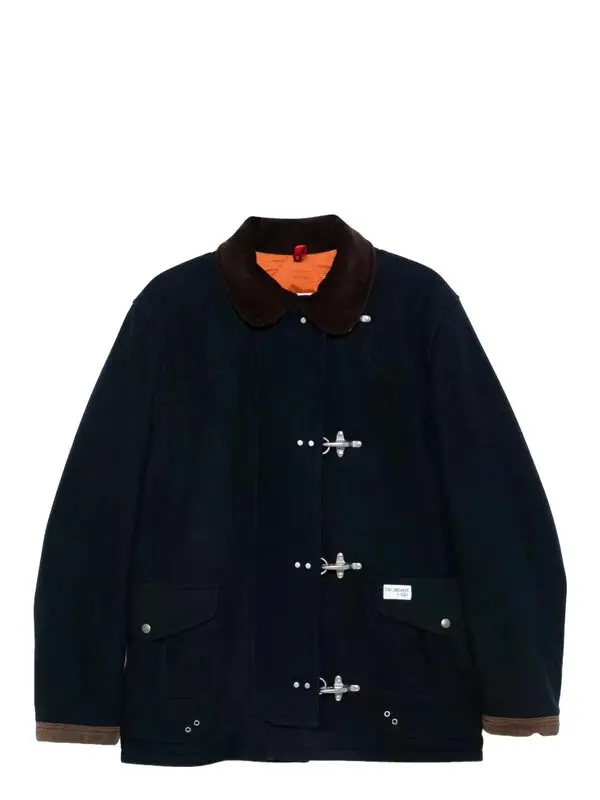 FAY Gancini Patch-pocket Coat - Blue