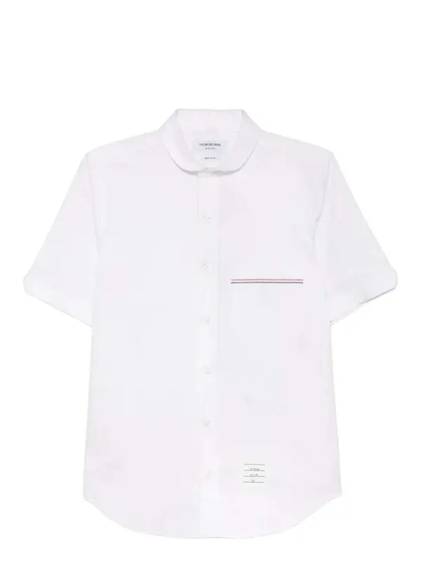 Thom Browne Rwb-embroidery Short-sleeves Shirt - White
