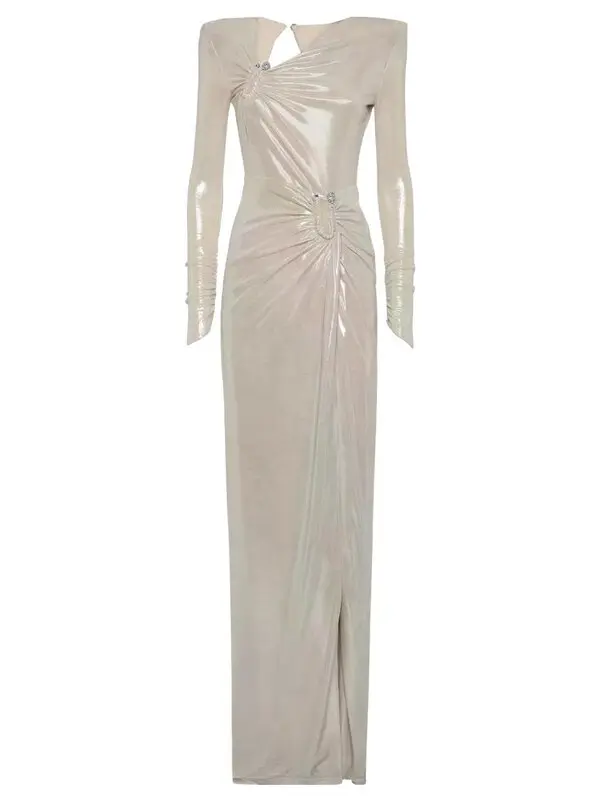 Philipp Plein Draped Evening Dress - Neutrals