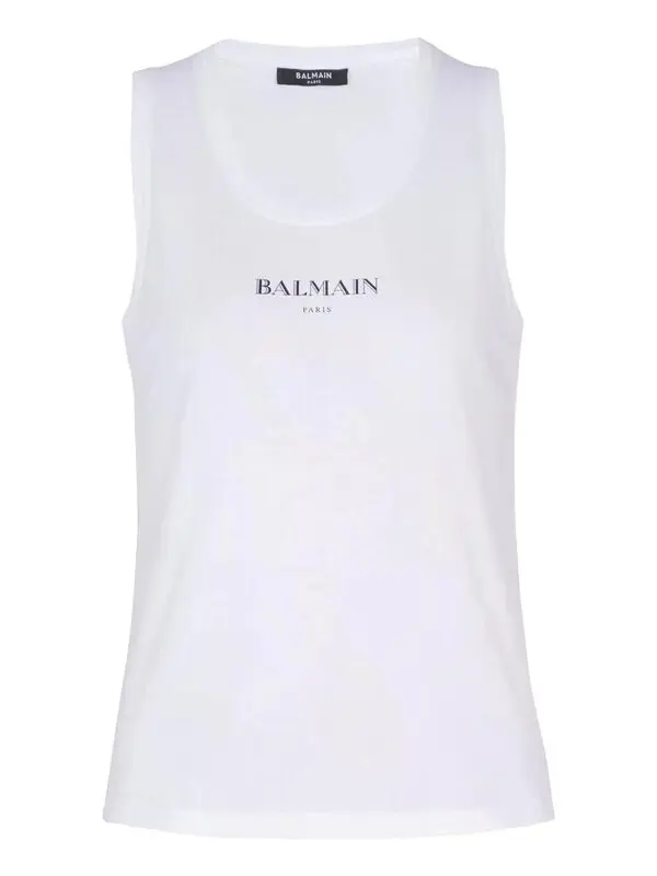 Balmain Logo-print Tank Top - White