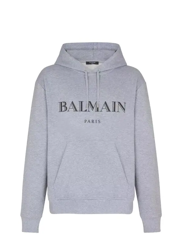 Balmain Logo-print Hoodie - Grey
