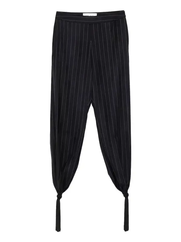 Burc Akyol Pinstripe Tasseled Trousers - Blue
