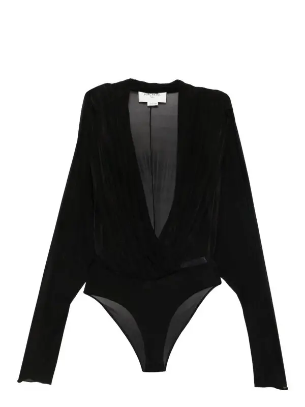 Burc Akyol Draped Jersey Bodysuit - Black