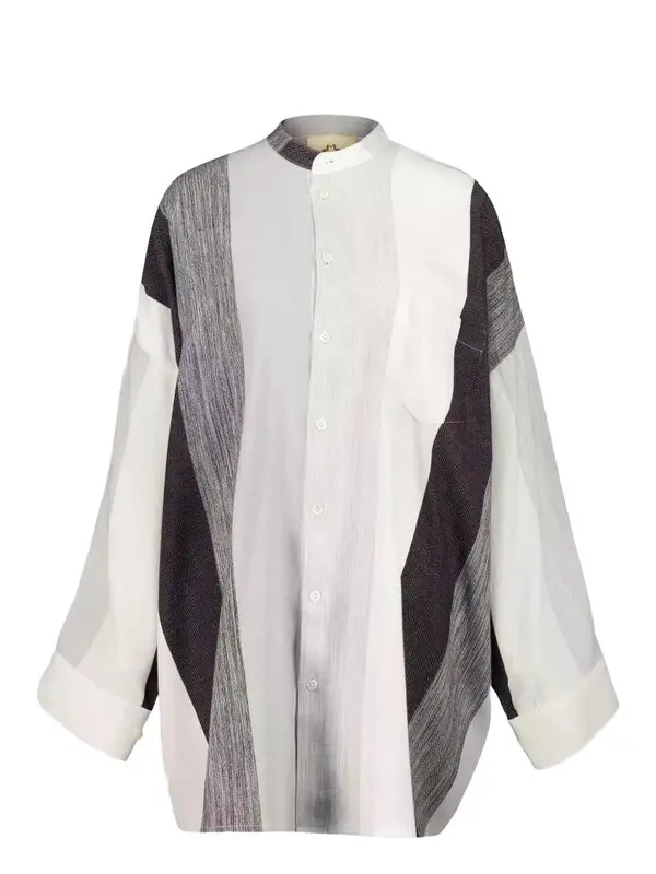 MARRAKSHI LIFE Striped Panelled Shirt - White