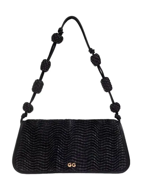 Cult Gaia Small Sunniva Raffia Shoulder Bag - Black