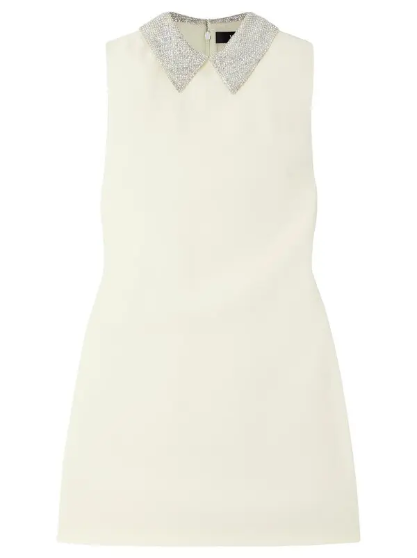 Versace Crystal-embellished Crepe Mini Dress - White