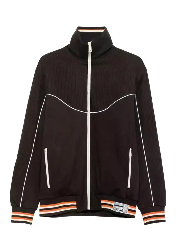 GOLDEN GOOSE Ribbed-panel Zip-up Jacket - Brown