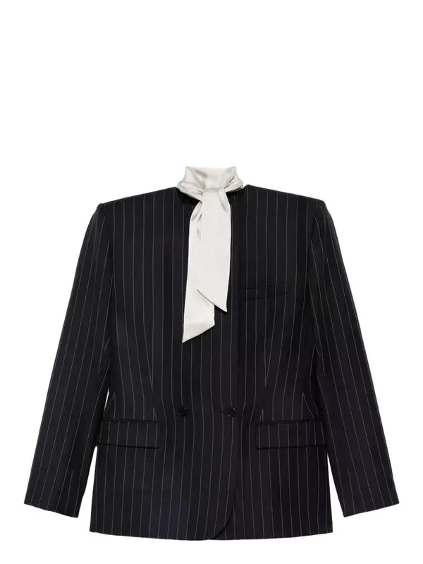 Burc Akyol Pinstriped Double-breasted Blazer - Blue