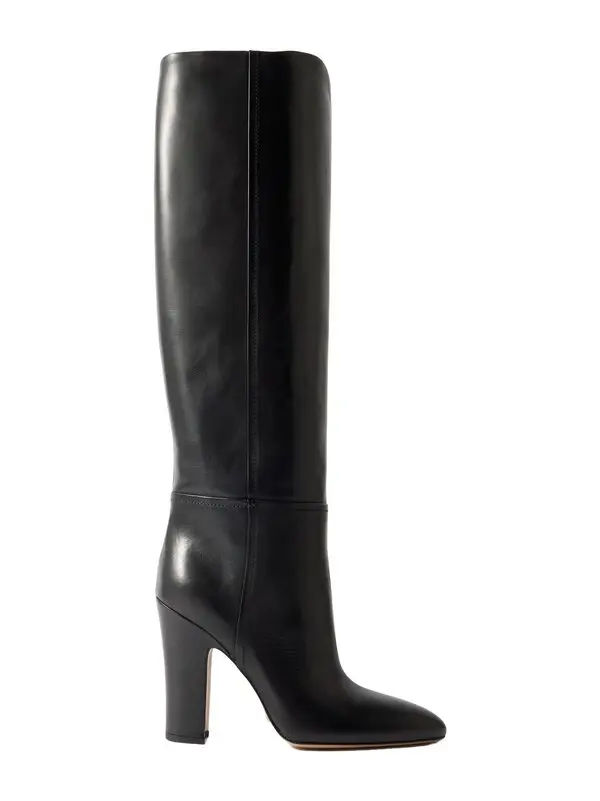 Paris Texas Lavina Leather Knee Boots - Black