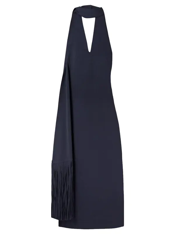 Cult Gaia Caia Draped Fringed Midi Dress - Blue
