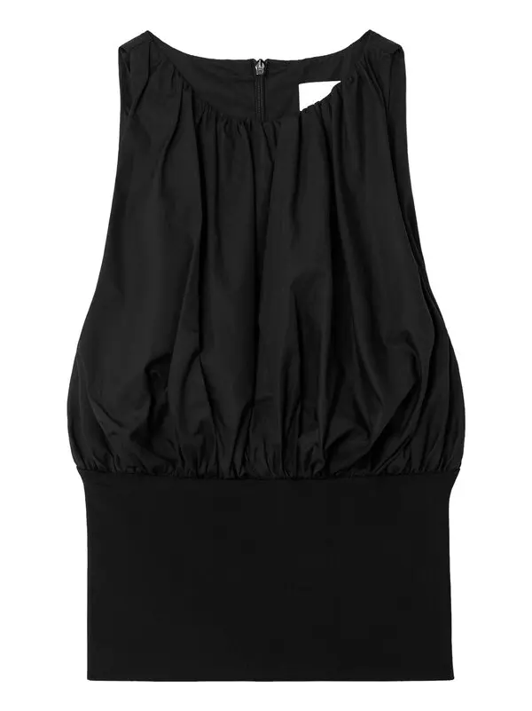 ESSE STUDIOS Cropped Gathered Top - Black