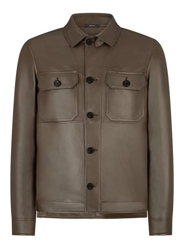 TOM FORD Lambskin Overshirt - Brown