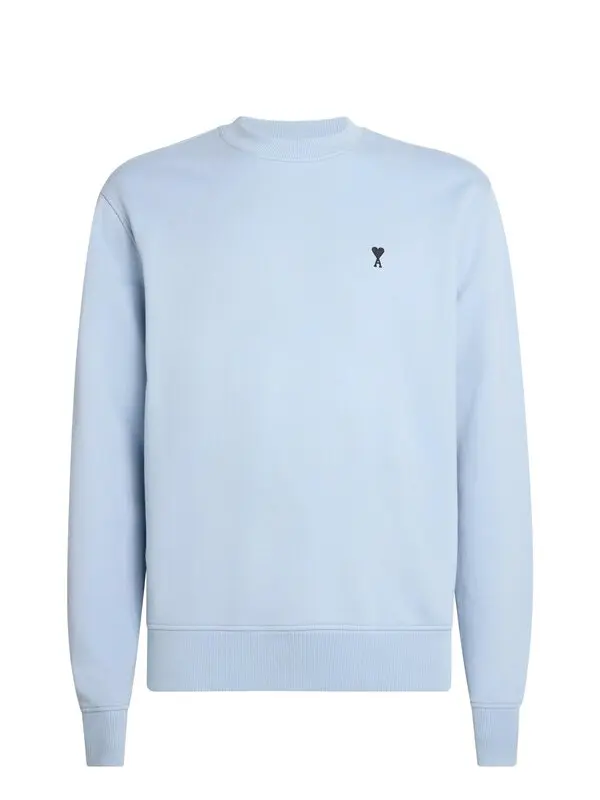 Ami Cotton Logo Sweatshirt - Blue