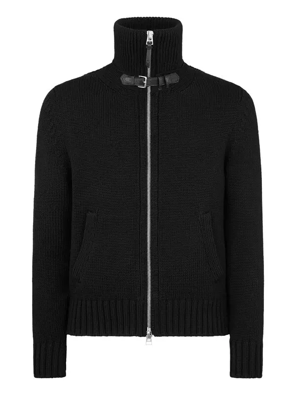 TOM FORD Wool Zip-up Sweater - Black