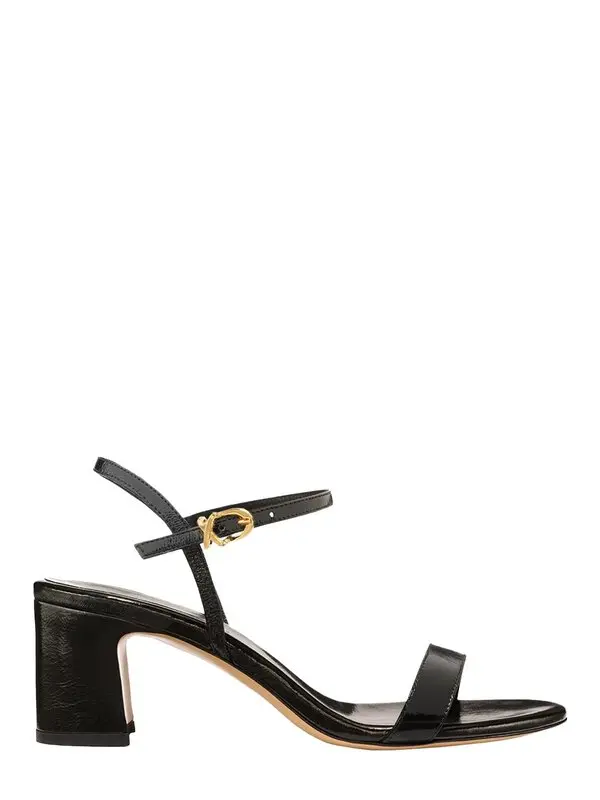 MARGAUX LONNBERG Cleo Strappy Sandal - Black Crinkle-gloss Nappa