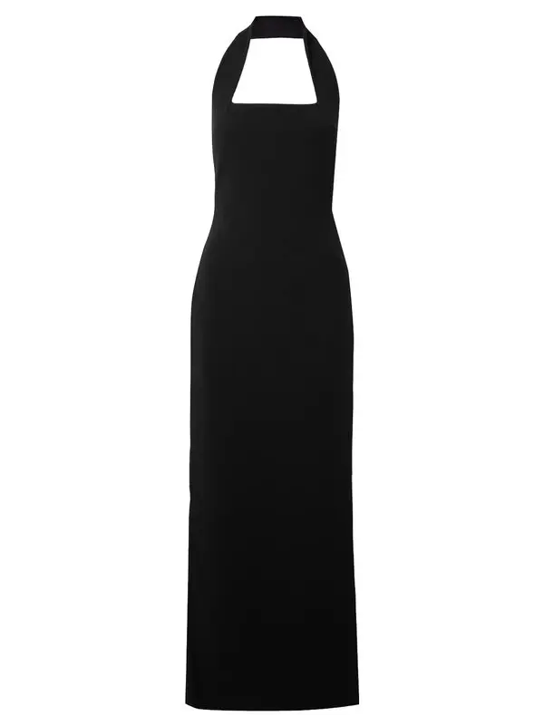 Solace London Illona Crepe Halterneck Gown - Black
