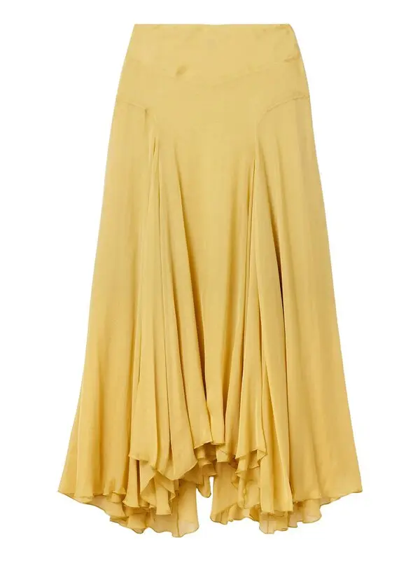 KALLMEYER Alyse Asymmetric Pleated Maxi Skirt - Yellow
