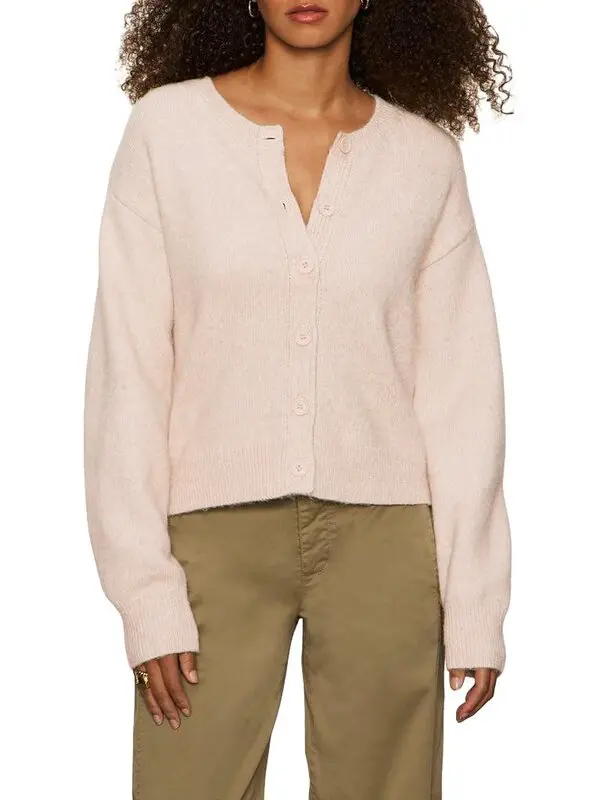 Sanctuary Ribbed Cardigan With Button Closure - Pink Milk