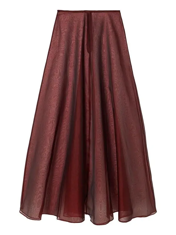 ESSE STUDIOS Aire Silk-organza Maxi Skirt - Burgundy