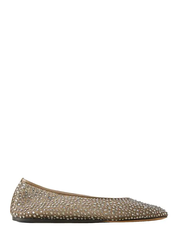 Le Monde Beryl Luna Crystal-embellished Mesh Flats - Neutrals