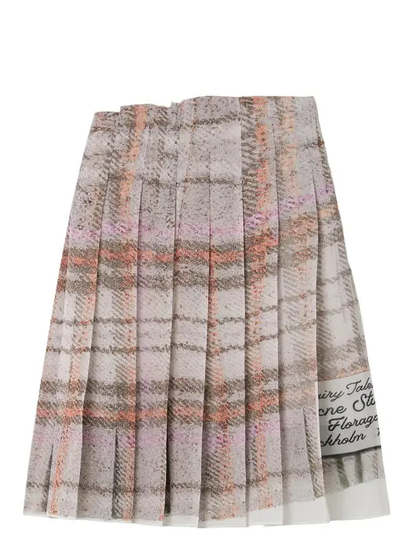 Acne Studios Pleated Printed Crepe De Chine Skirt - Multi
