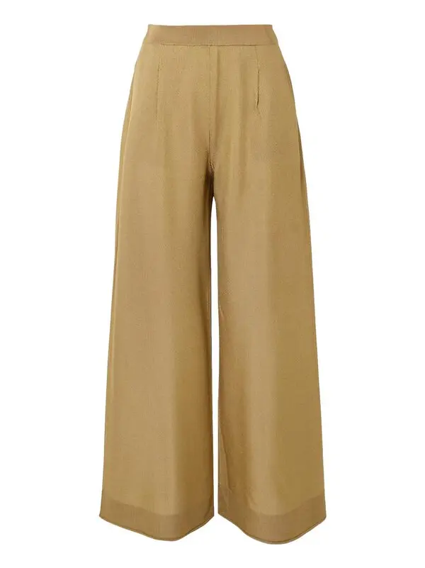 Max Mara Gordon Stretch-knit Wide-leg Pants - Gold