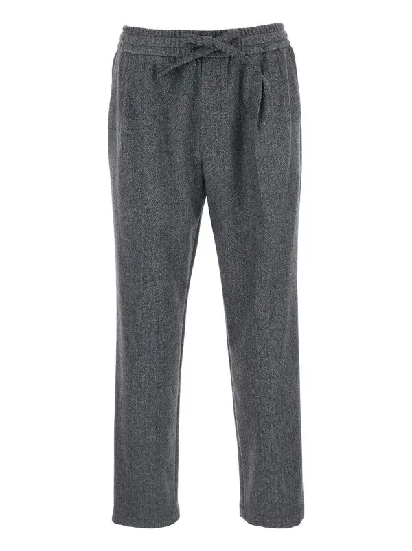 Dolce & Gabbana Relaxed Fit Pleated Wool Blend Pants - Grey
