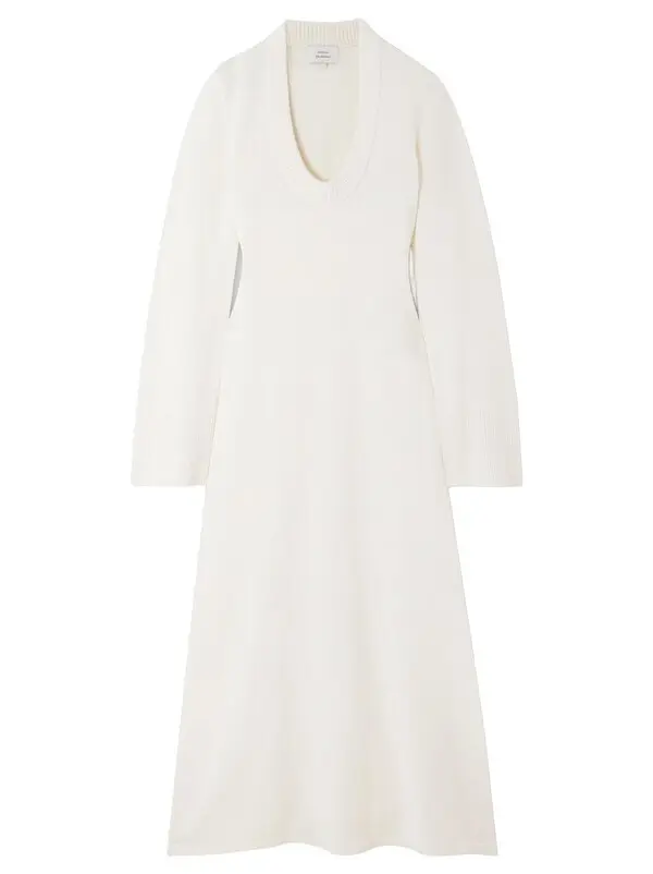 Loulou De Saison Ari Wool And Cashmere-blend Maxi Dress - Neutrals