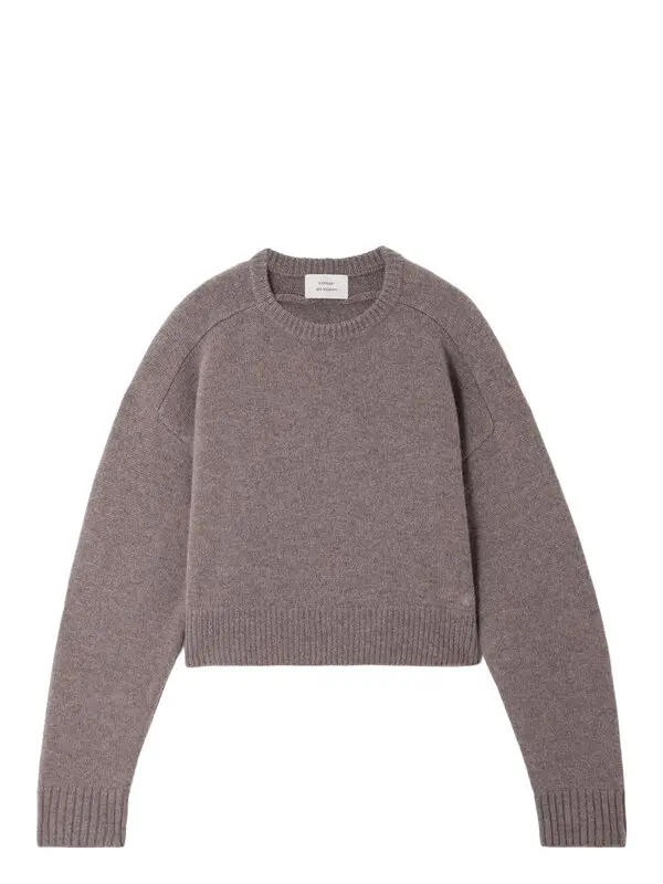 Loulou De Saison Bruzzi Cropped Wool And Cashmere-blend Sweater - Brown