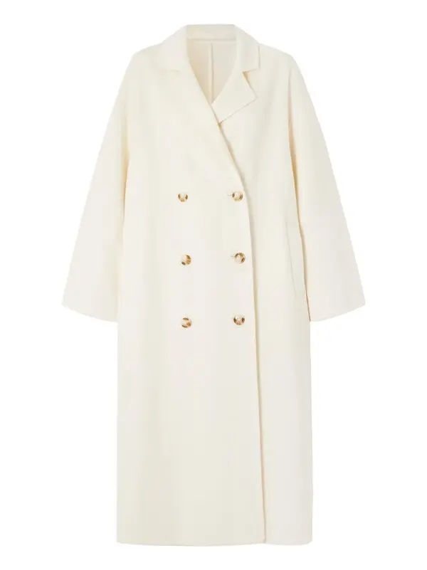 Loulou De Saison Borneo Double-breasted Wool And Cashmere-blend Coat - Ivory
