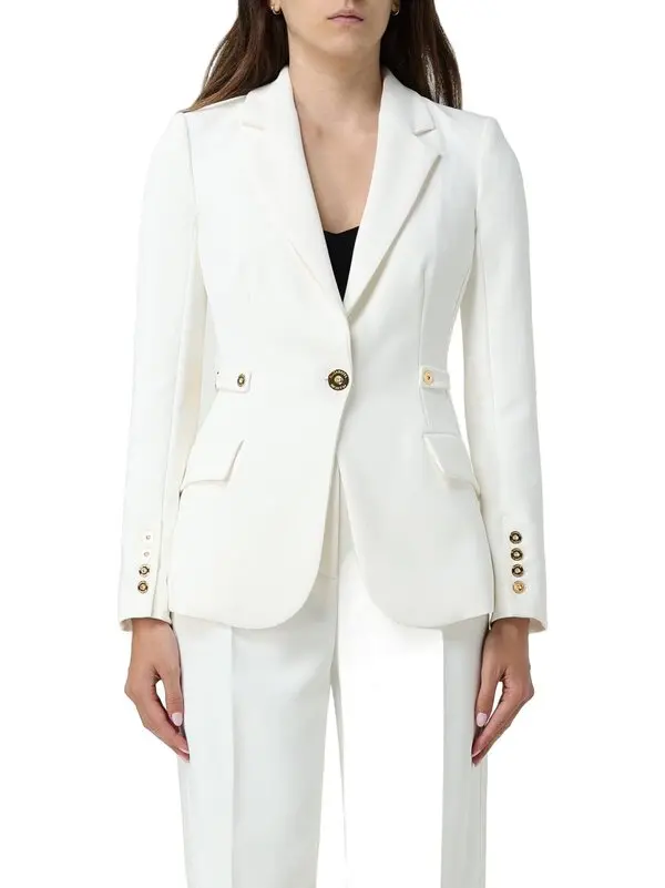 Elisabetta Franchi Button Detailed Jacket - White
