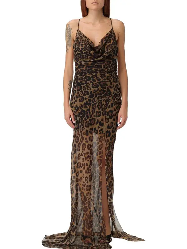 Blumarine Printed Maxi Dress - Brown