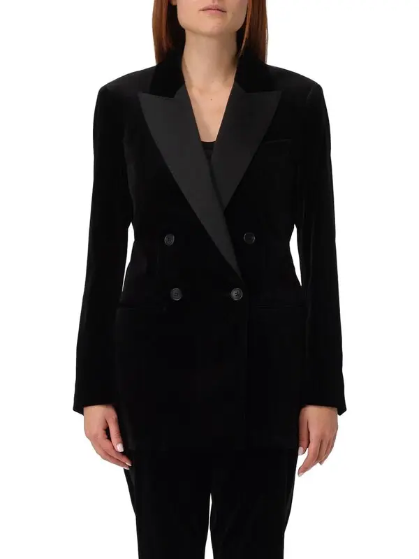 Max Mara Velvet Double-breasted Blazer - Black
