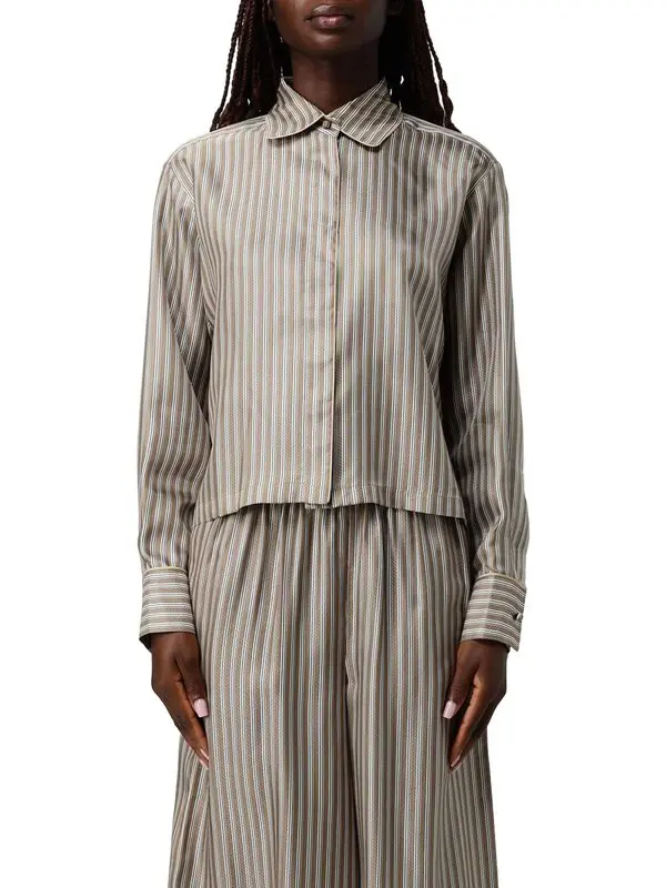 Max Mara Striped Button Down Shirt - Brown