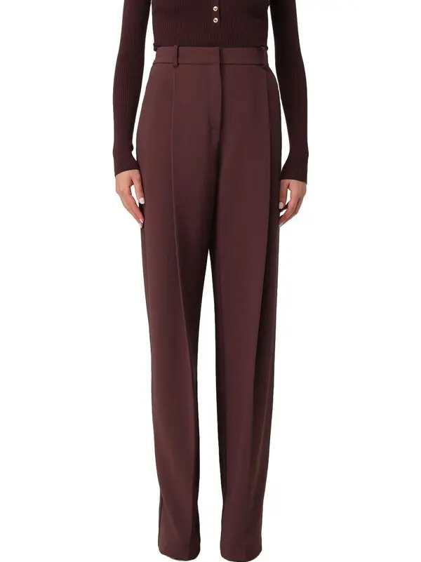 Elisabetta Franchi Wide Leg Trousers - Wine