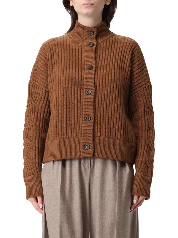 Max Mara Ribbed Knit Button-up Cardigan - Brown