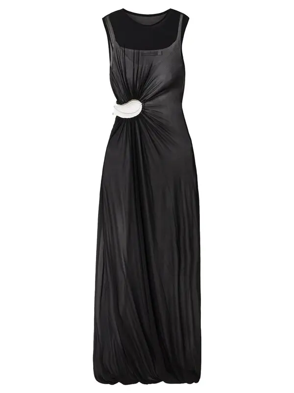 Christopher Esber Embellished Cutout Layered Maxi Dress - Black